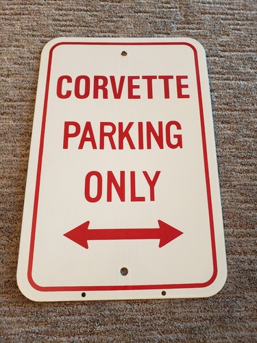 Corvette Parking Only Heavy Duty Metal Sign 12"x 18 | eBay