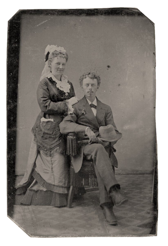 Antique 1870s Victorian Couple Great Fashion 1/6 Plate Tintype | eBay