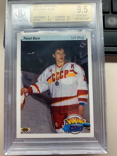 1990-91 Upper Deck PAVEL BURE Young Guns Rookie Card RC Canucks BGS 9.5 ...