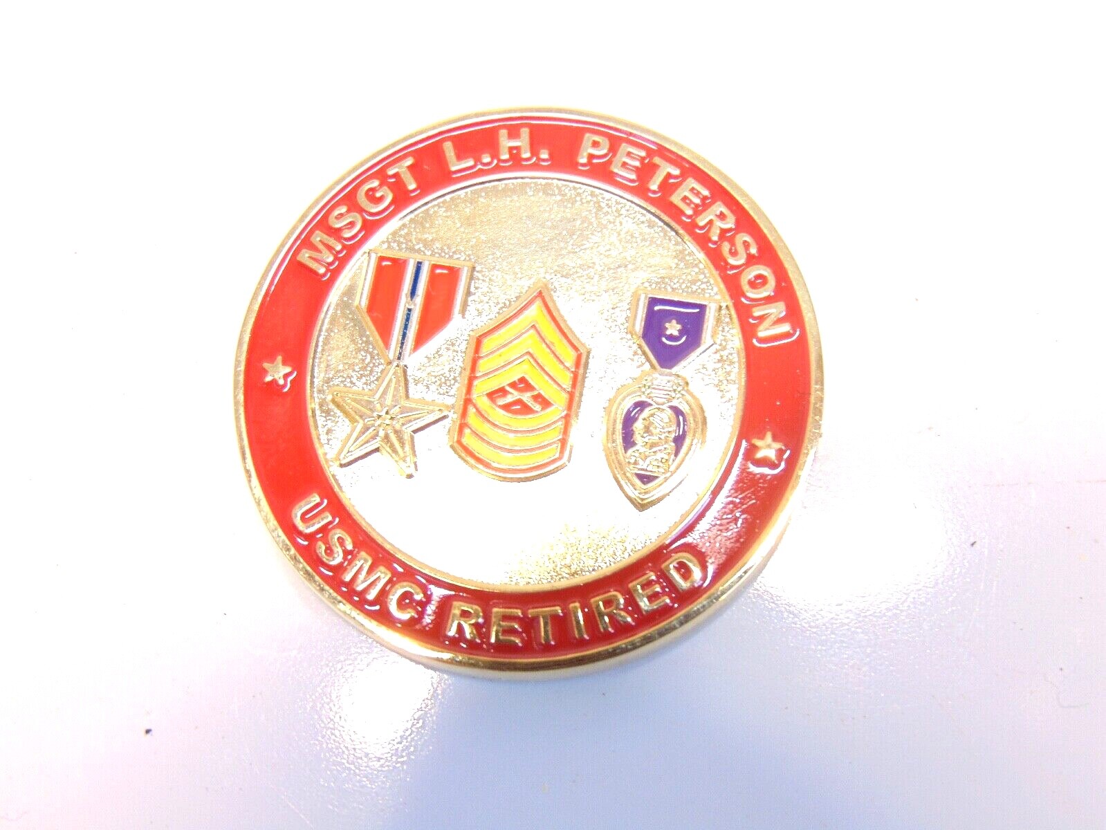 USMC Purple Heart Vietnam MSGT Retired Challenge Coin A Company 1/7 | eBay