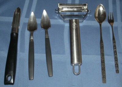 6 Item Vegetable Fruit Utensils Peeler Grapefruit Scoops Corer B | eBay