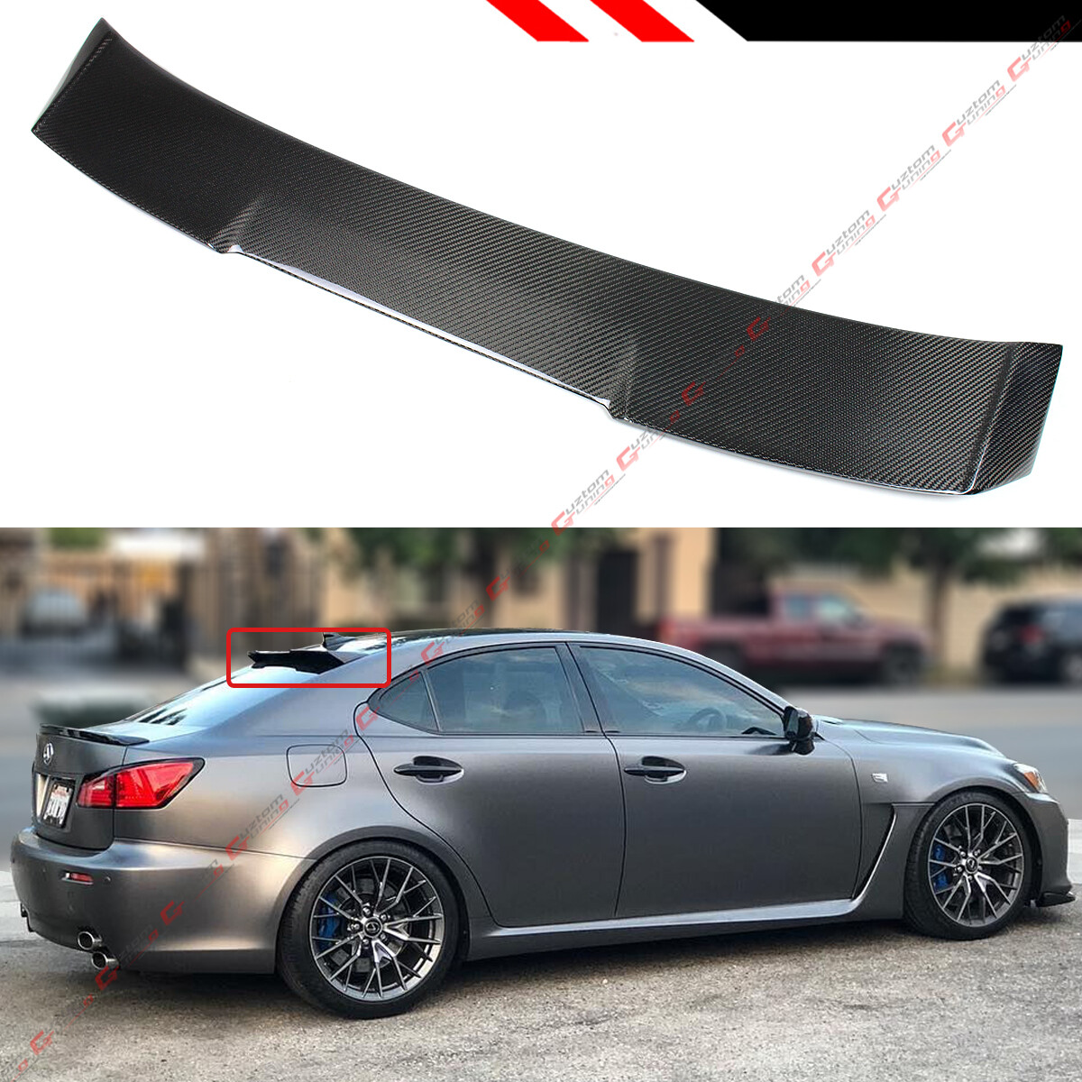 FOR 2006-13 LEXUS IS250 IS350 ISF CARBON FIBER R STYLE REAR WINDOW ROOF ...