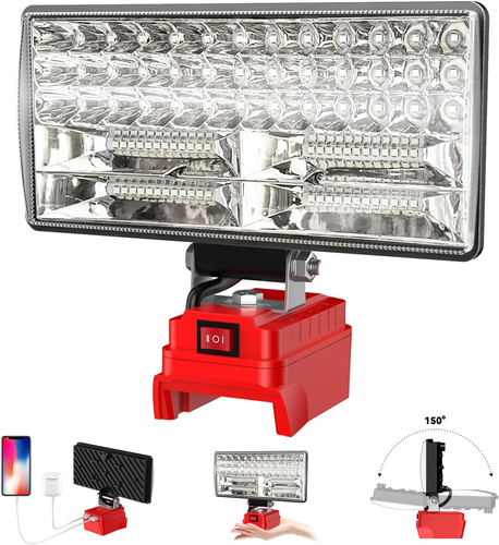 8 Cordless LED Work Light for Milwaukee M18 Battery 5400 Lumens USB ...