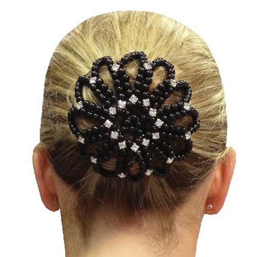 Bun Nets Hair Bun Dancewear Crochet Pearl Elastic Hair Net Hair Decor ...