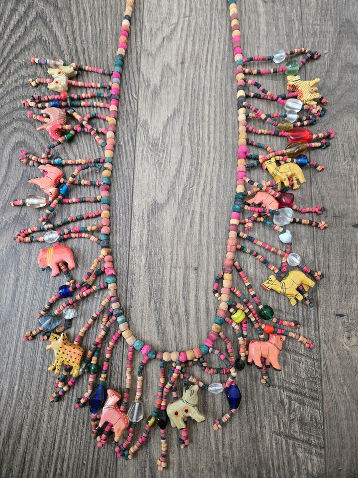 Vintage Carved Animal & Beads Necklace Beautiful Tribal Necklace | eBay