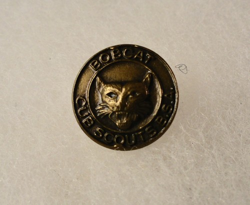 BSA Cub Scout Award Pin - Vintage BOBCAT Pin - 1947 to 1950s Era - bent ...