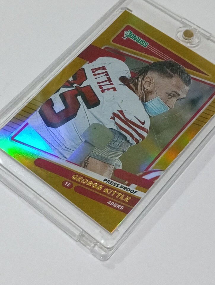 George Kittle 2021 Donruss Gold Holo Press Proof No Helmet Pic ...