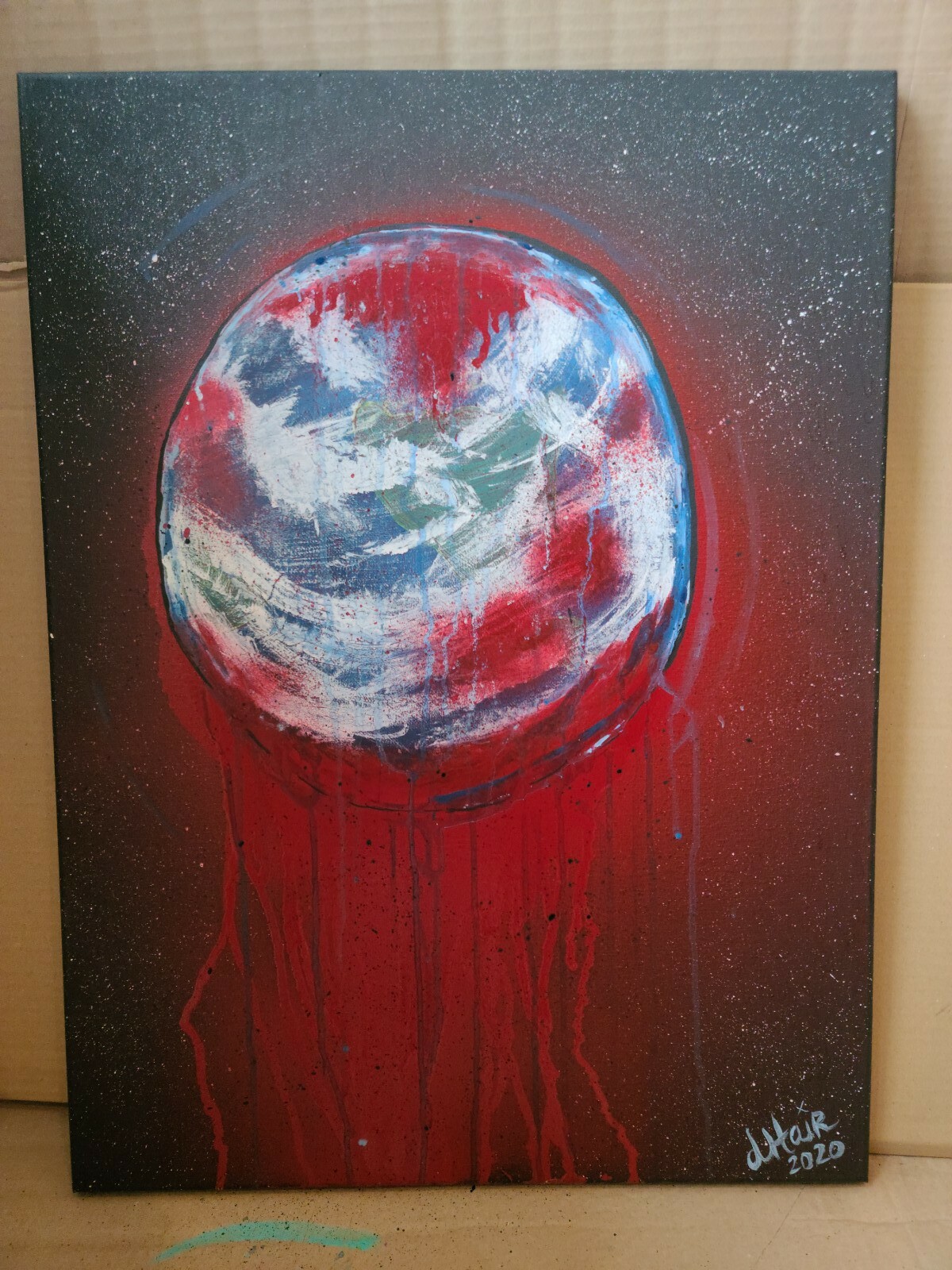 World, Bleeding, Space, Art, Original Painting, Artwork, Abstract | eBay