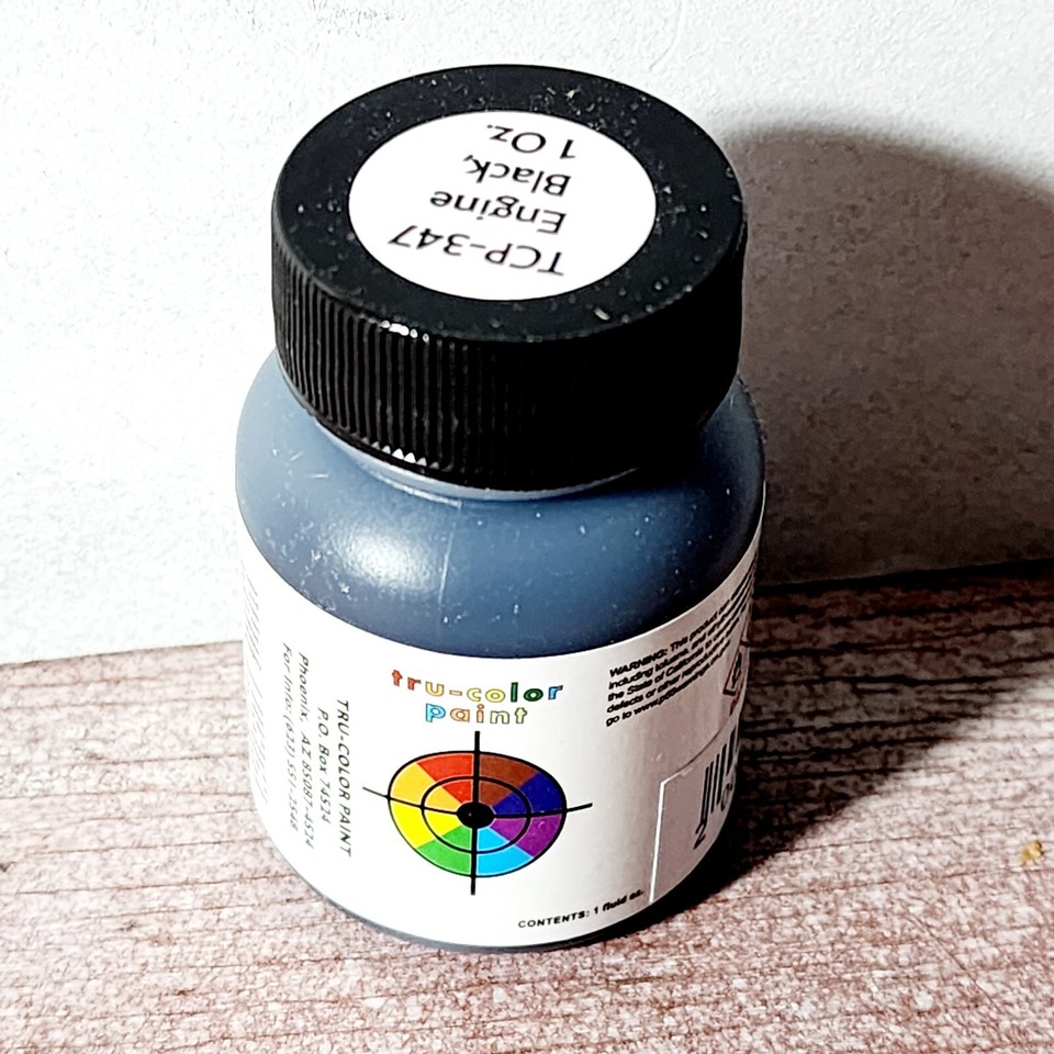 Tru Color Paint TCP 347 ENGINE BLACK Model Railroad 1 Bottle Cars Tanks ...