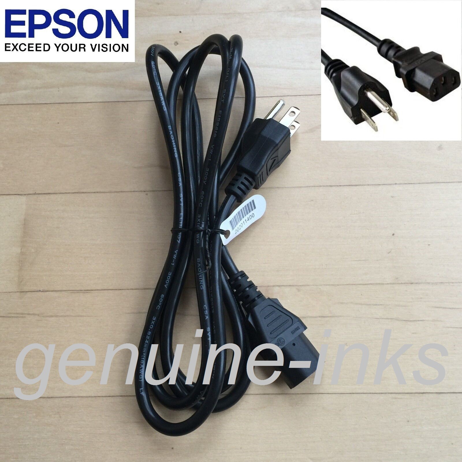 Original OEM Epson AC Power Cord For WP-4010 4020 4023 4090 4520 4530 ...