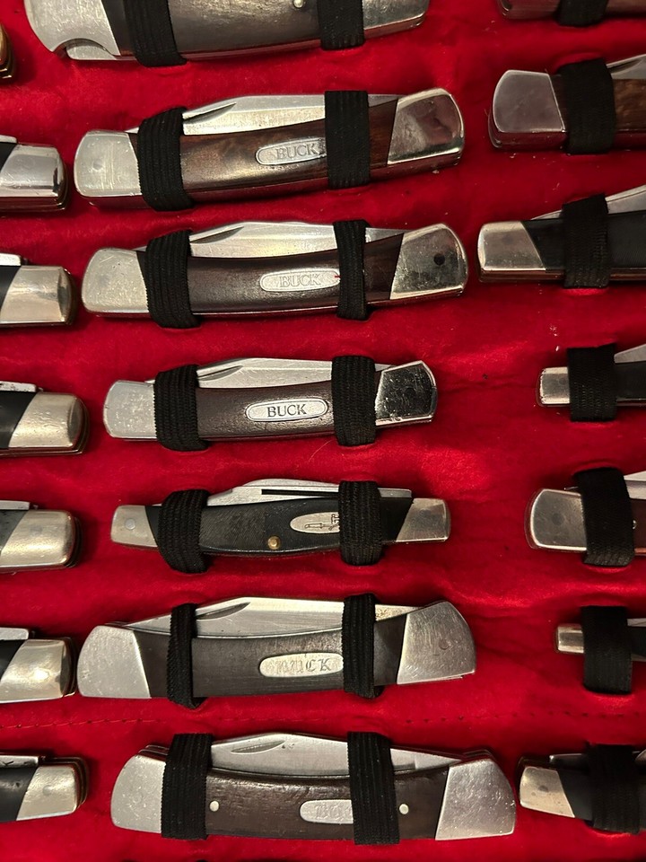 Lot Of 51 Vintage Buck Knives, Some Rare, Old Roll Cutlery, Years Of ...