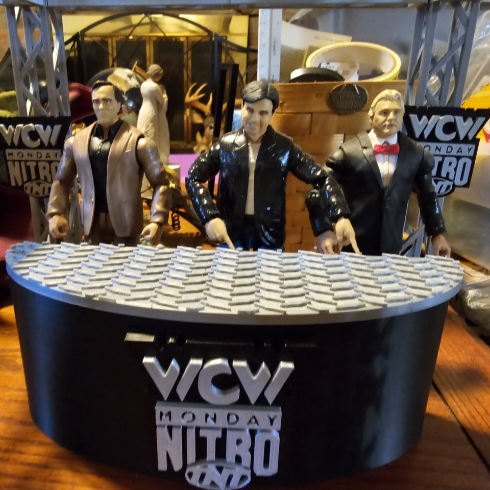 WWE Mattel WCW/NWO Monday Nitro Announce Table With Changeable Logos ...
