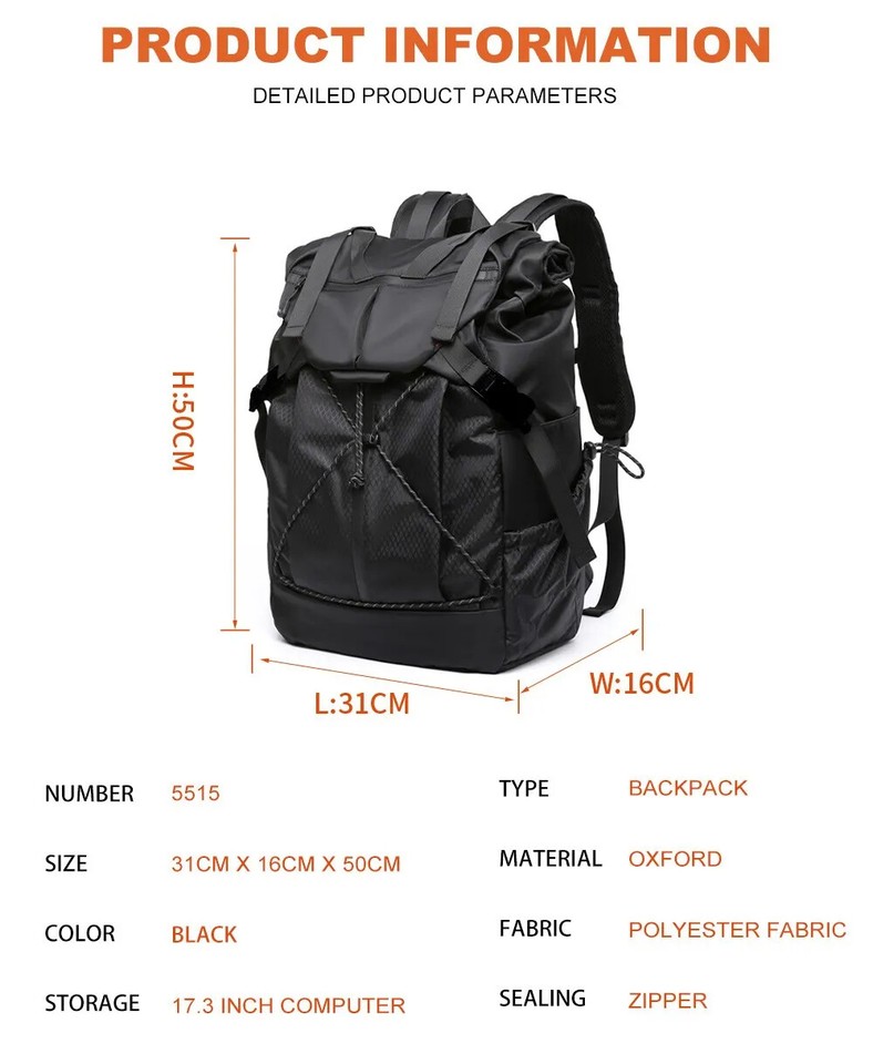 Men's Backpack Oxford 15.6inch Laptop Unique Outdoor Travel Work Sports ...