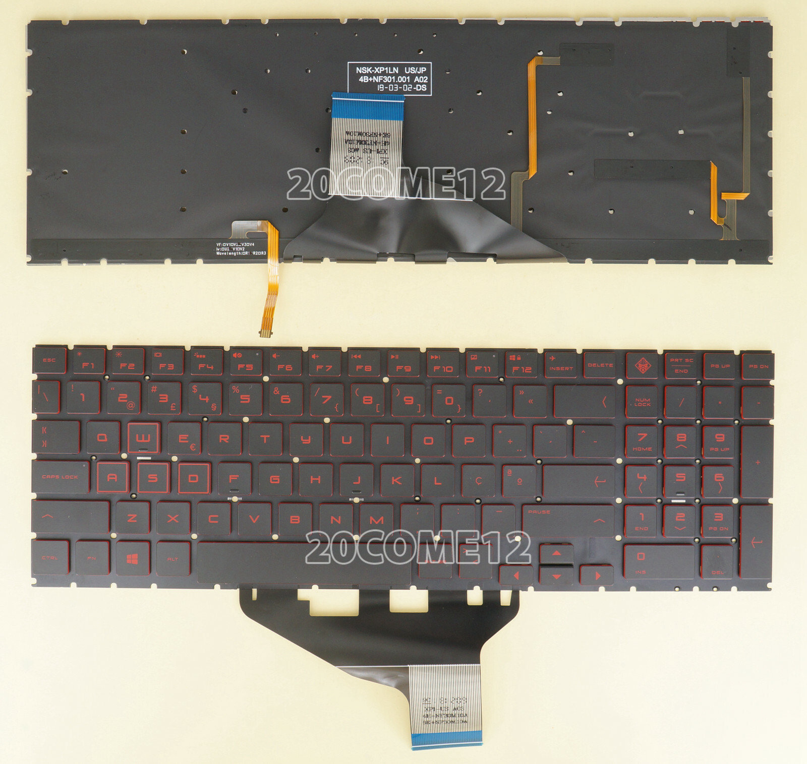 New For HP OMEN 15-dc0019np 15-dc0020np Keyboard Red Backlit Portuguese ...
