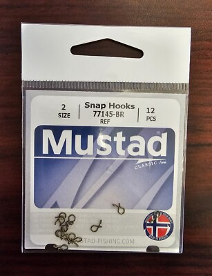 MUSTAD 77145 SNAP HOOKS SIZE 2 BRONZE 12 PCS. | eBay