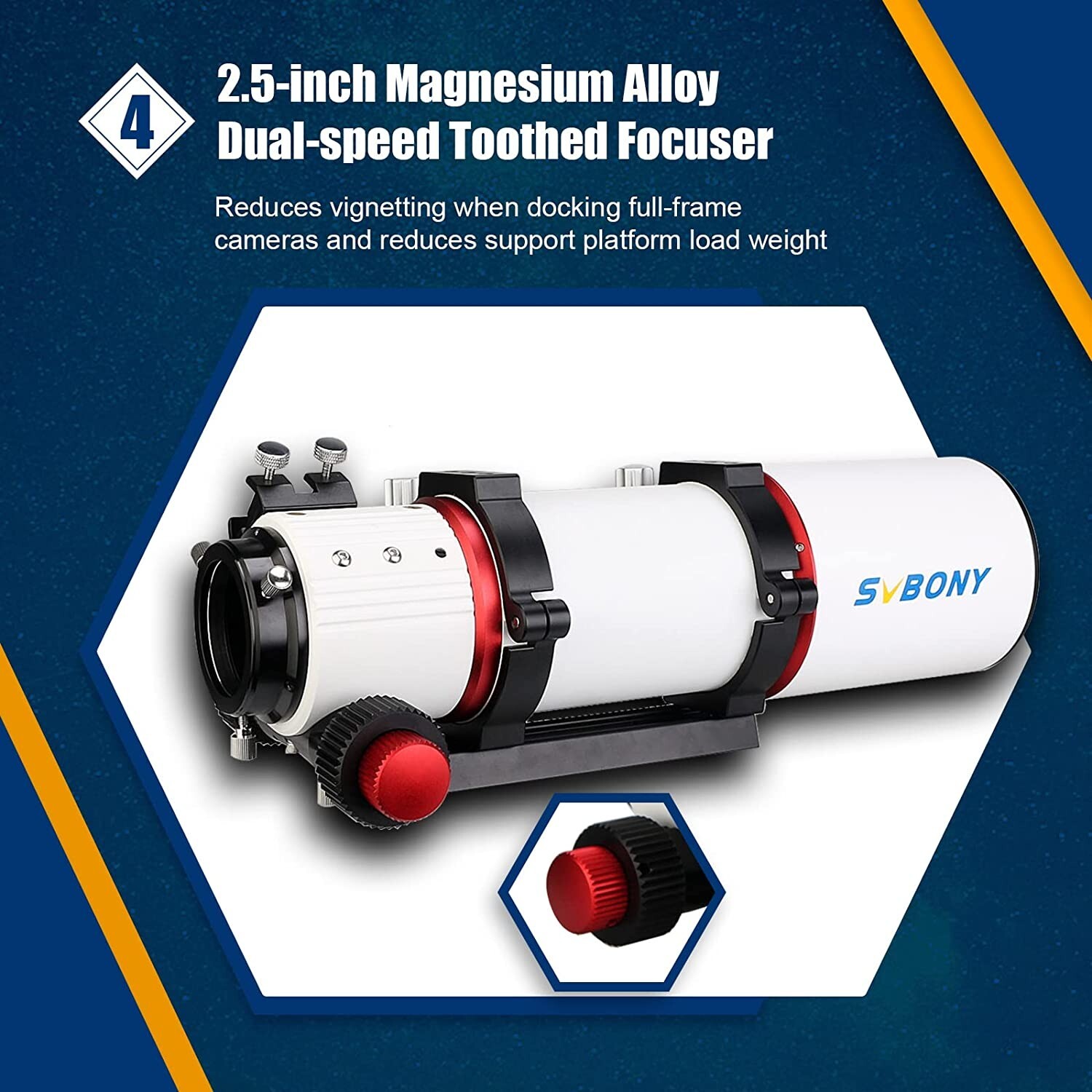 SVBONY SV550 Telescope, 80mm F6 APO Triplet Refractor OTA, 180mm ...