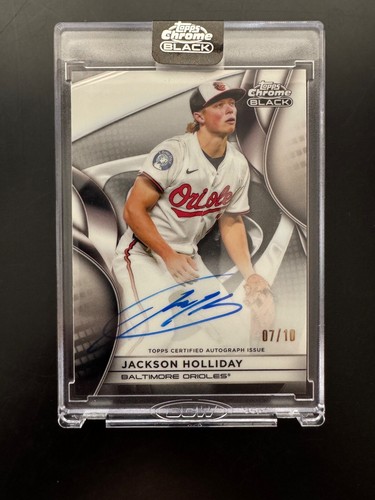 2025 Topps Chrome Black JACKSON HOLLIDAY *SIGNED* 7/10 SEALED White ...