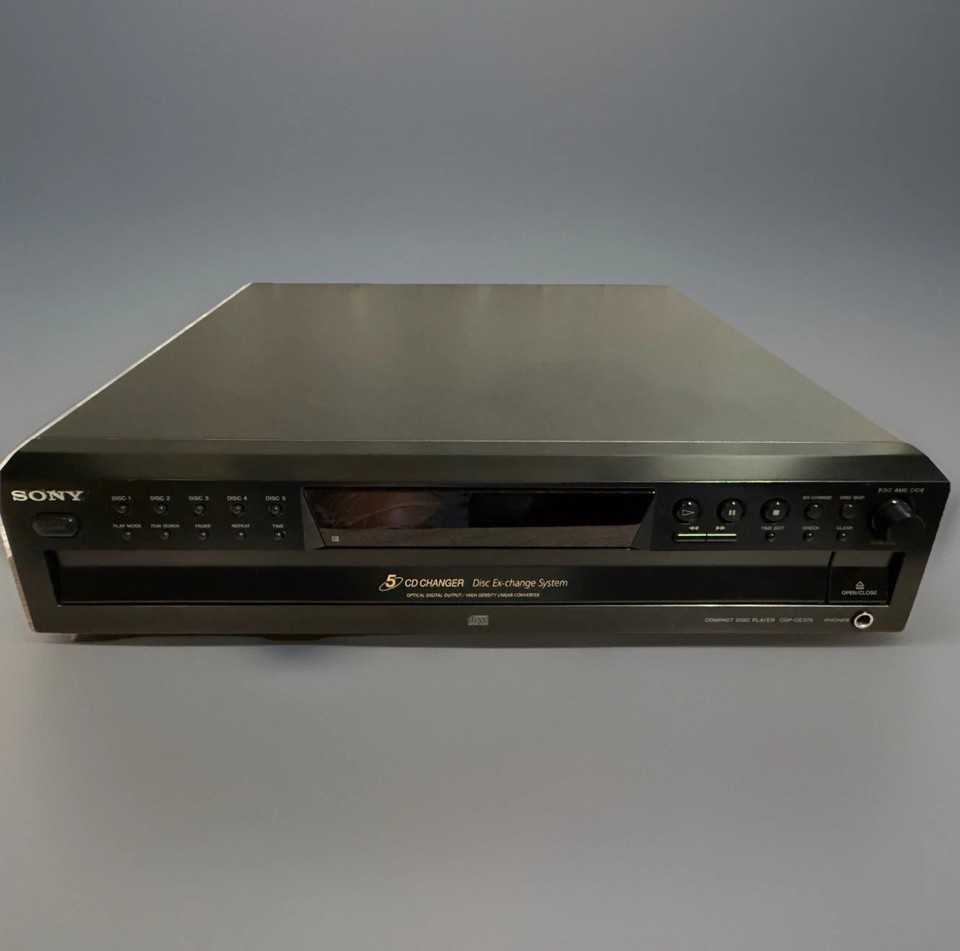 Sony CDP-CE375 5-Disc Changer CD Compact Disc Player Optical Out Remote ...