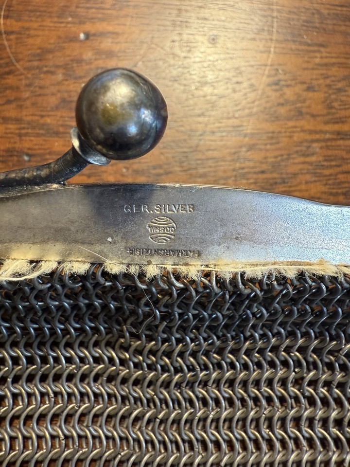 Antique German Silver Mesh Purse Unique Design With Tear Drop Beads | eBay