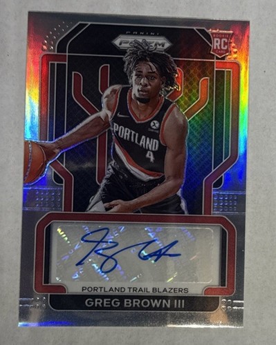 2021-22 Panini Prizm Rookie Signatures Silver Greg Brown III #RS-GBR ...