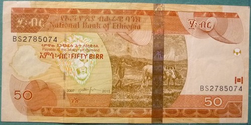 ETHIOPIA 50 BIRR NOTE FROM 2007 / 2015 ISSUE, P51 g, GONDER CASTLE | eBay
