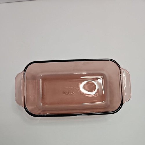 Pyrex CRANBERRY Glass 1.5 QT Rectangular Bread Loaf Pan Casserole 213-R ...