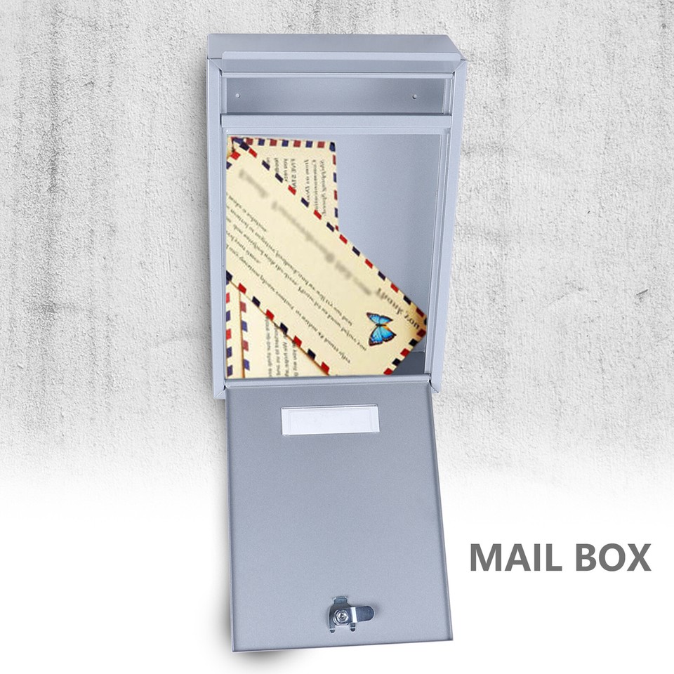 Wall-Mounted Key Drop Box with Key Lock Metal Mailbox Indoor& Outdoor ...