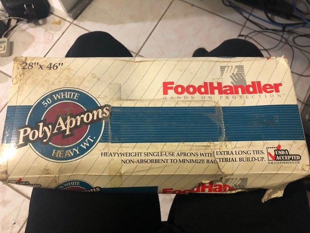 Food Handler Poly Aprons White 28" X 46" With Long Ties Total of 50 250-fh3l for sale online | eBay