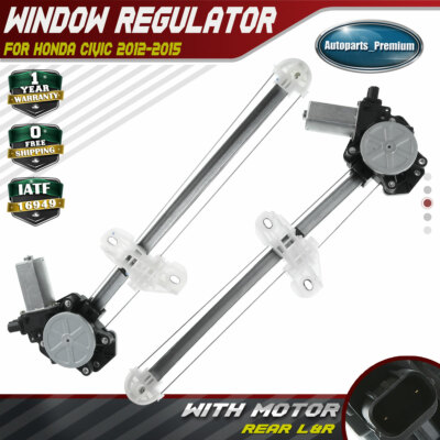 2x Rear Left & Right Power Window Regulator with Motor for Honda Civic ...