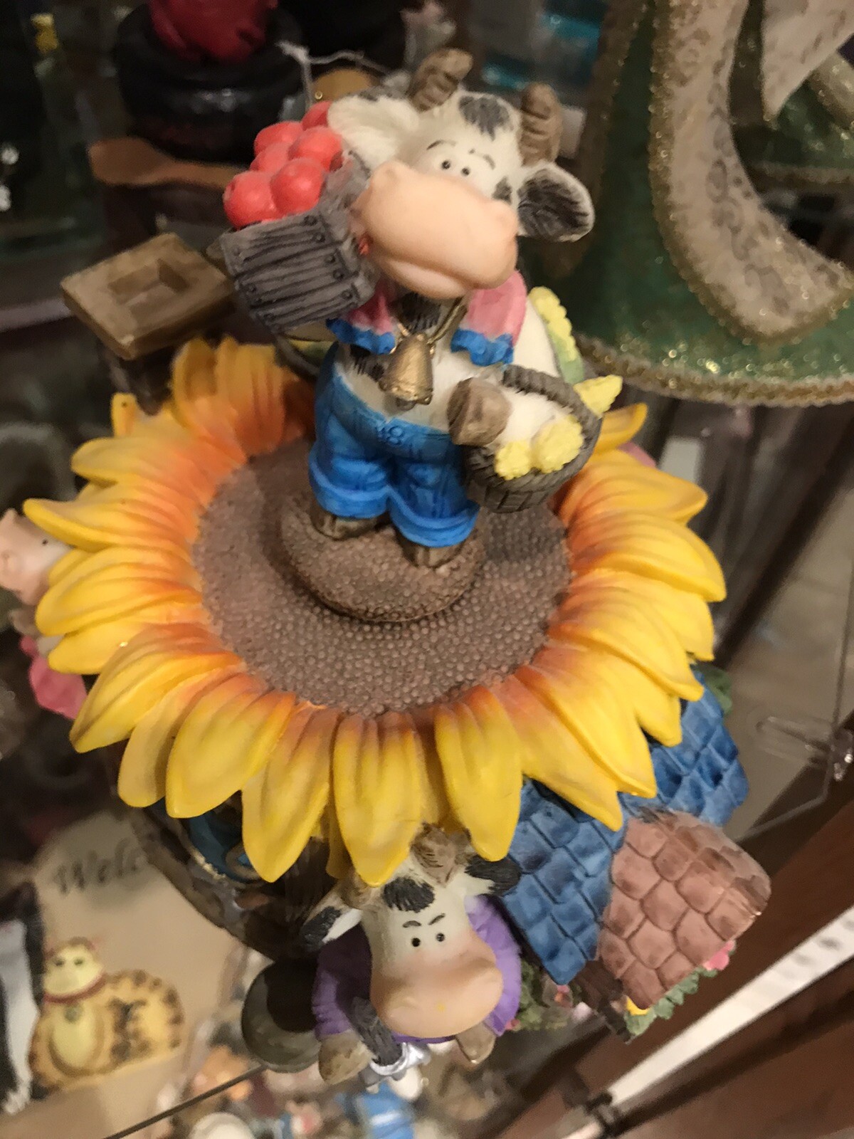 Cow Sunflower Figure | eBay