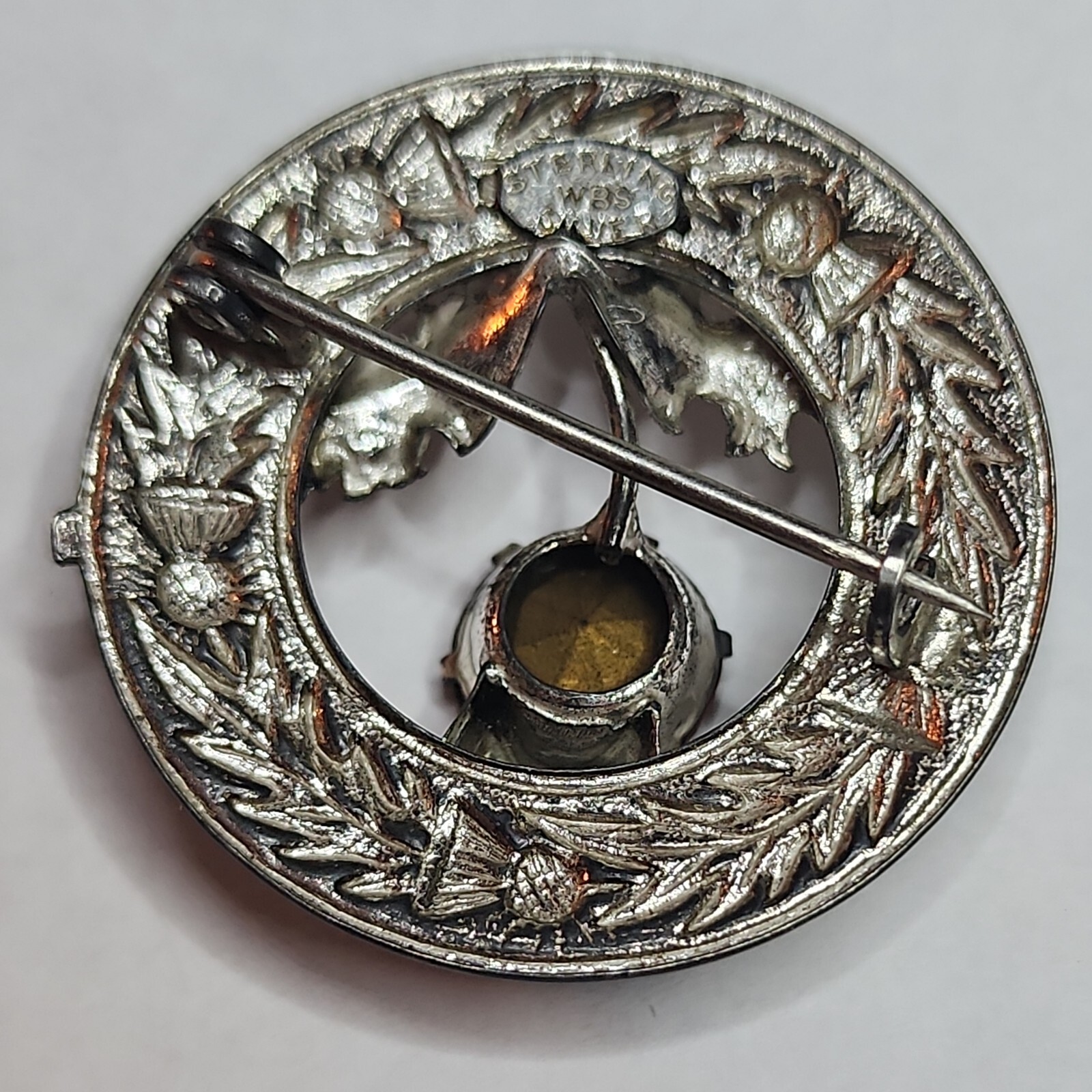 Vintage Sterling Silver Brooch Pin WBS Ward Bros Scottish Thistle ...