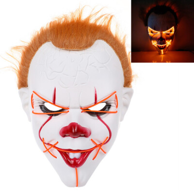 Halloween Mask Light Up LED Clown Full Face Mask Costume Cosplay Party ...