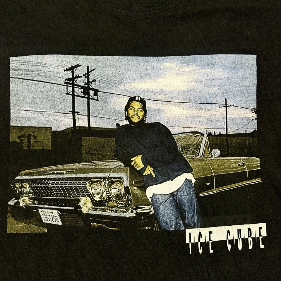 ICE CUBE brand T-shirt Impala Cotton Graphic Black Size Large NWA | eBay