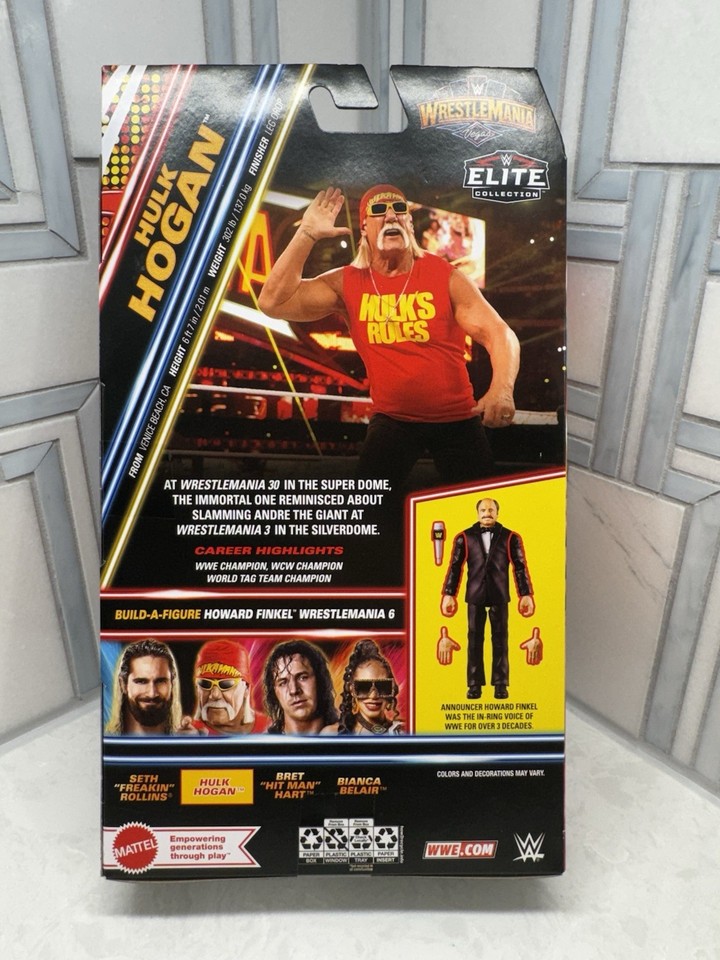 WWE Elite Wrestlemania 41 Hulk Hogan New in NM Box with Howard Finkel ...