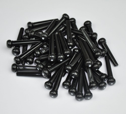 50pcs/lot Universal Acoustic Guitar Bridge Pins Plastic Black with 2mm ...