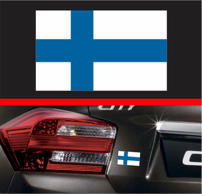 4" Finnish Flag Vinyl Decal Bumper Sticker Finland FIN FI Euro Macbook ...
