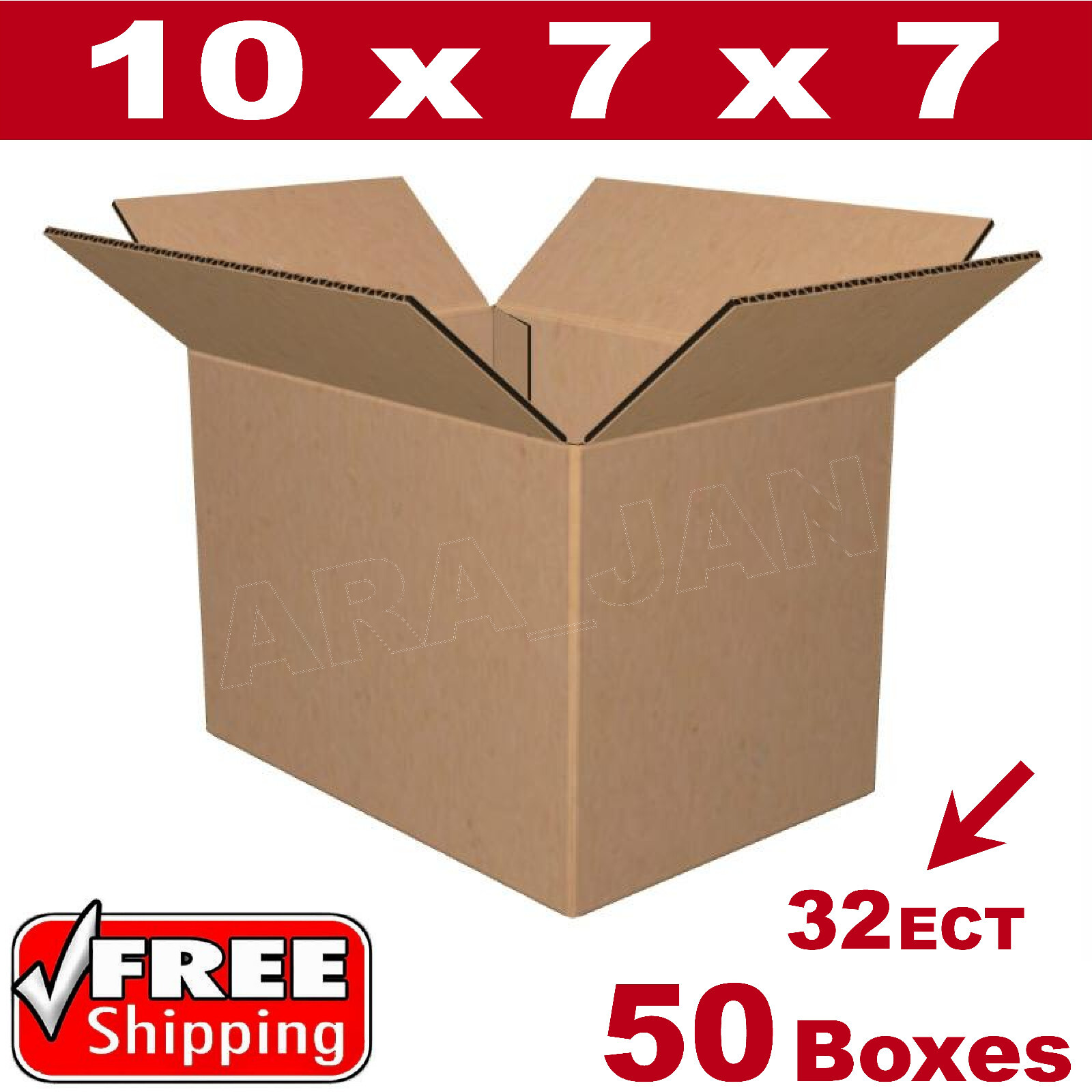 50- 10x7x7 Cardboard Boxes Mailing Packing Shipping Box 32ECT ...