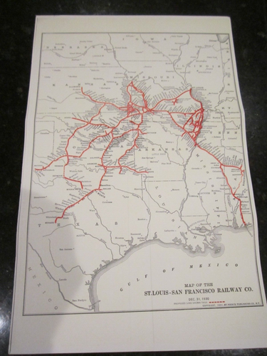 1931 MAP OF THE ST. LOUIS SAN FRANCISCO RAILWAY SYSTEM - 17" X 11 ...