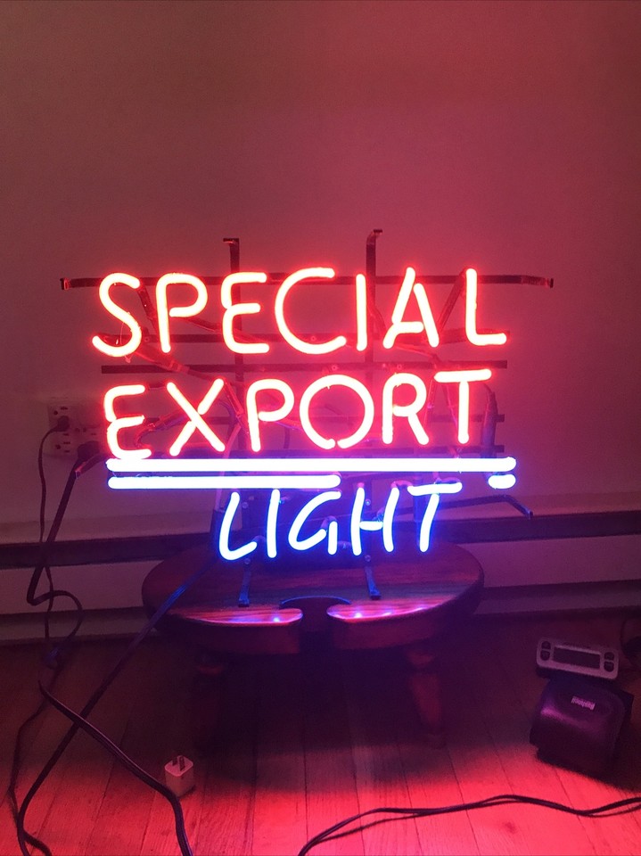 Special Export Light Neon Sign Beer Bar Pub Wall Hanging Real Glass ...