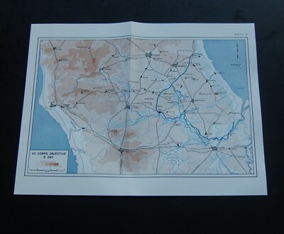 Circa 1970s WWII D-Day Map Cotentin Peninsula | eBay
