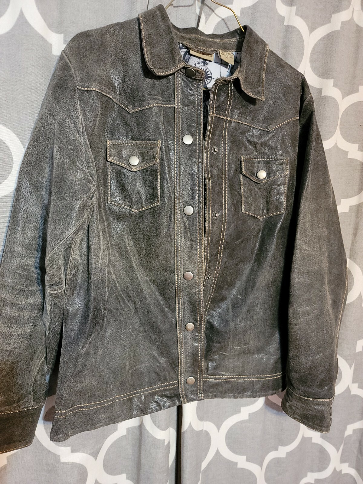 Vintage ruff hewn Well Worn, Genuine Leather Coat siz… - Gem