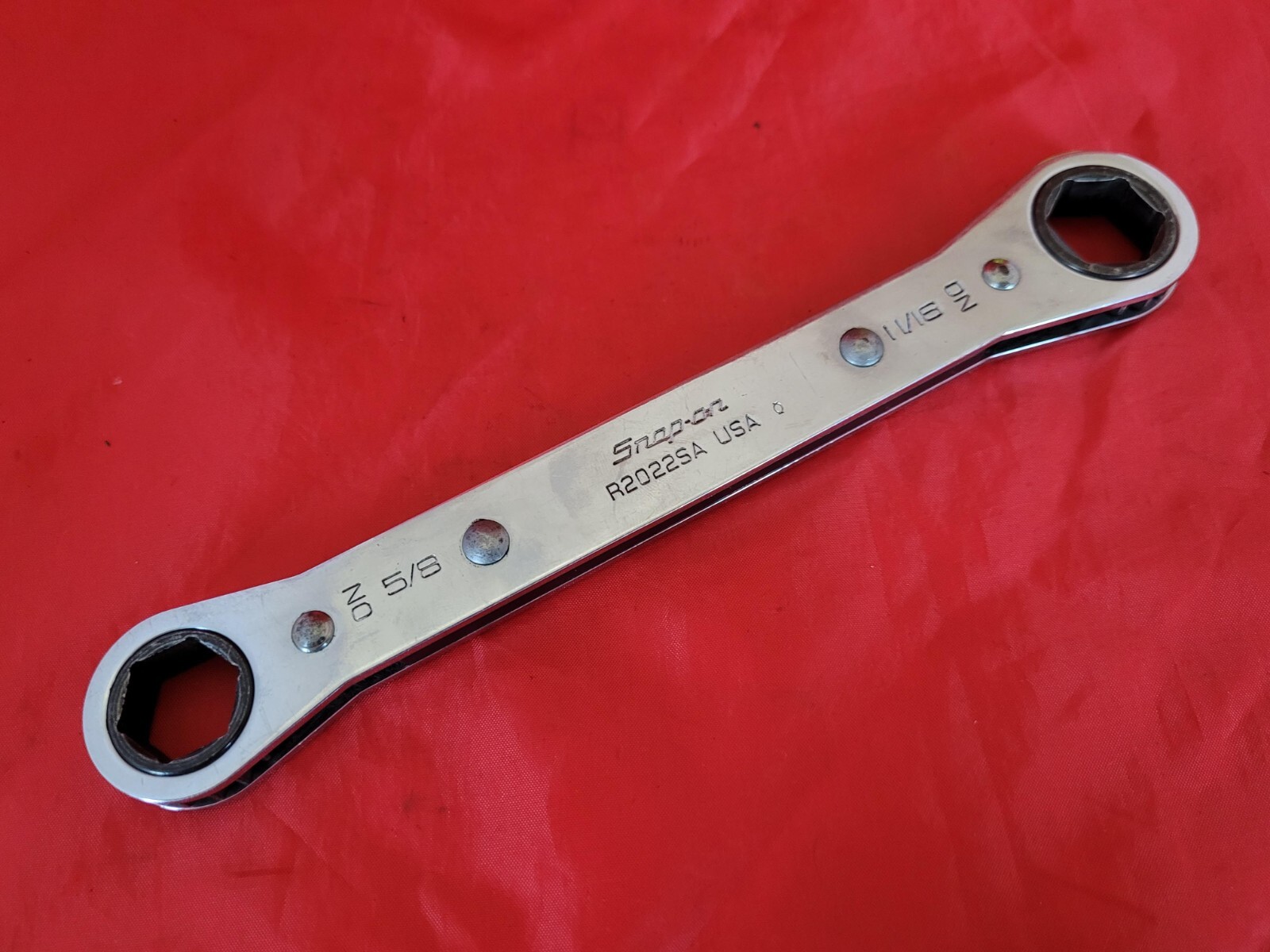 Snap-on R2022SA 5/8" /16" 6 Point Double Ratcheting Box End Wrench USA ...