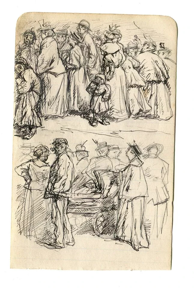 Antique Ink Drawing Original Sketches, Impressionism, Characters ...