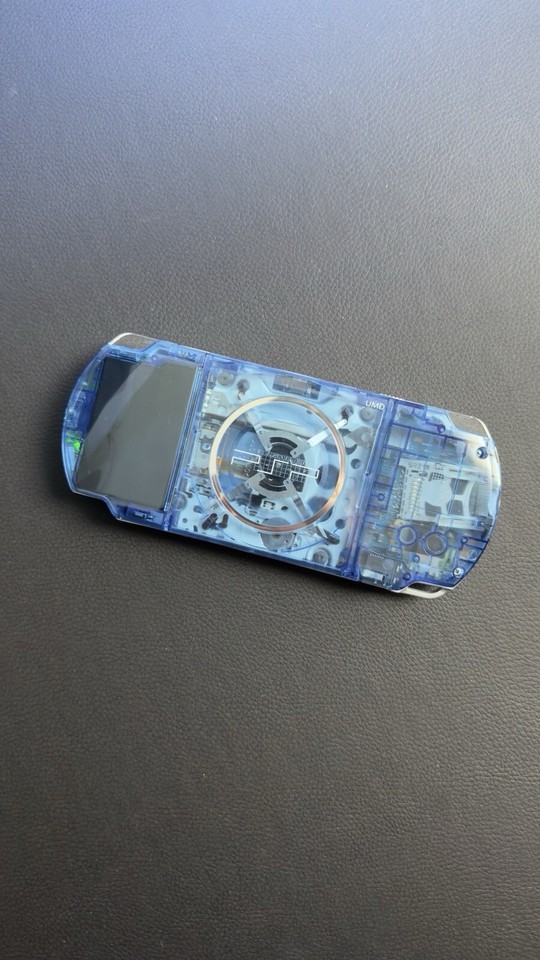 Clear Blue Custom PSP Console Bundle: Includes Battery, Storage, and ...