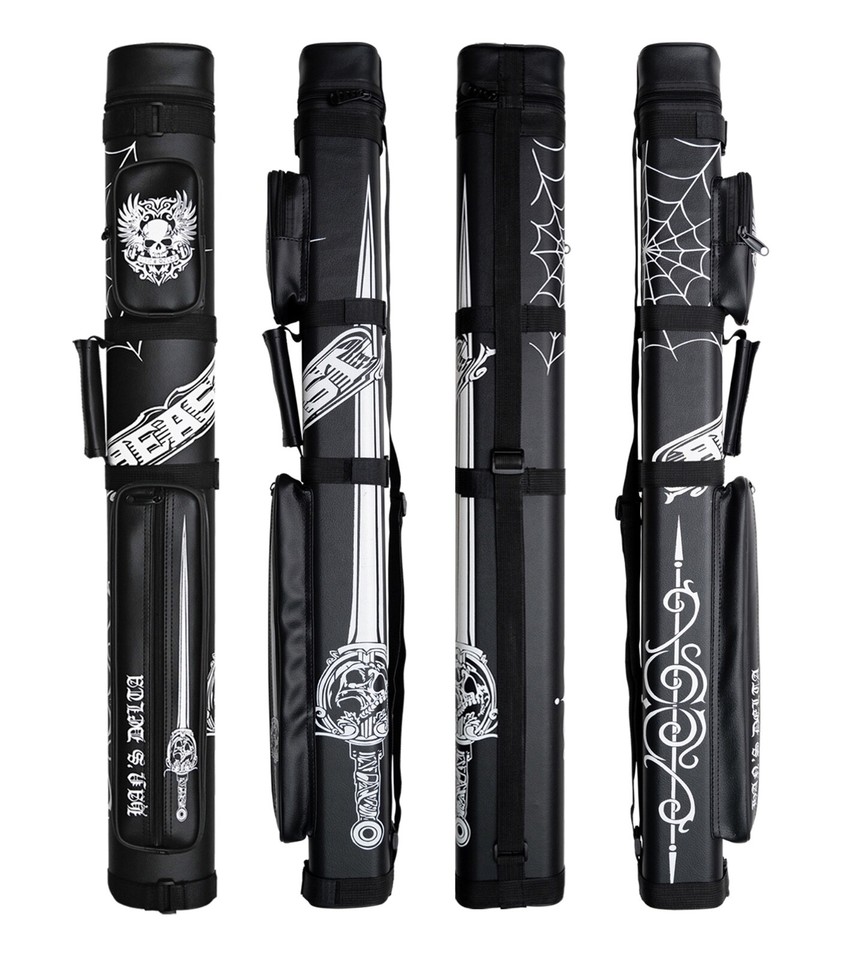 2x2 Beast Hard Oval Billiard Case 2Butts 2Shafts Carry Pool Cue Stick ...