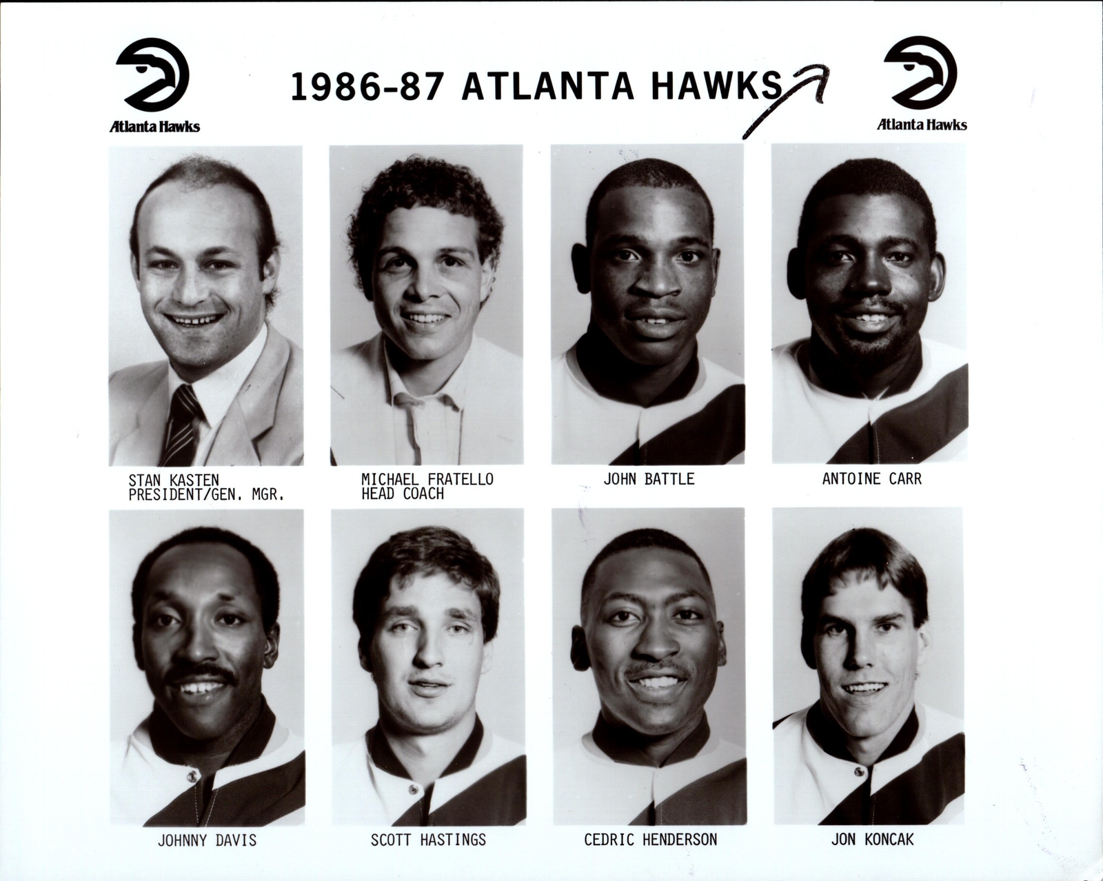 Vintage Press Photo Basketball NBA Atlanta Hawks Team 1986-89 | eBay