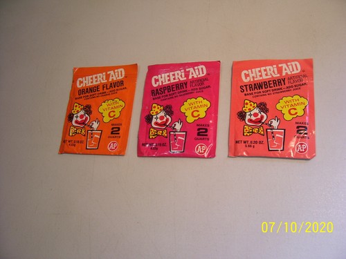 RARE HARD TO FIND! 3 Old 1970's Era FULL UNOPENED A&P CHEERI-AID Drink ...