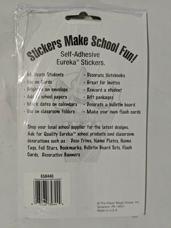 Eureka Self-Adhesive Stickers, 120 Pack - Teacher Motivational School ...