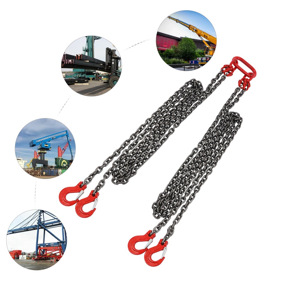 Heavy-Duty Chain Sling with 4 Hooks, 5 Tons Capacity, 10ft Length | eBay