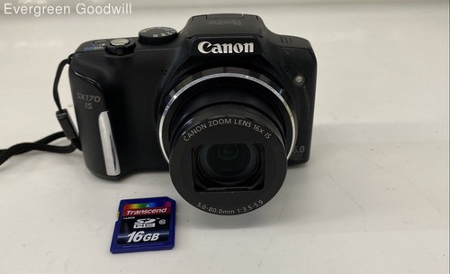 Canon Powershot SX170 IS 16MP 16X Zoom Digital Camera Powers On ...